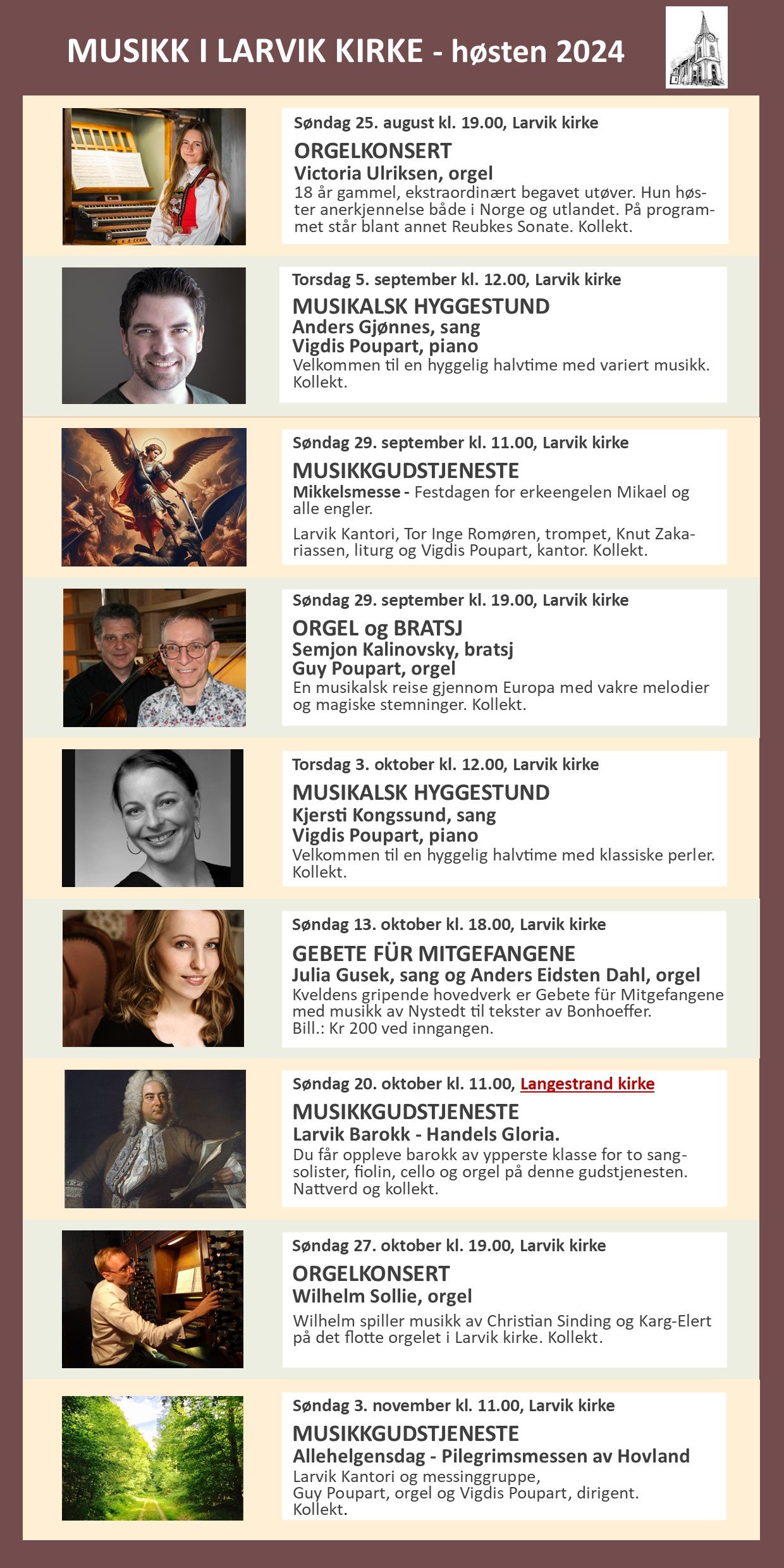 Konserter i Larvik høsten 2024 - Larvik kirkelige fellesråd